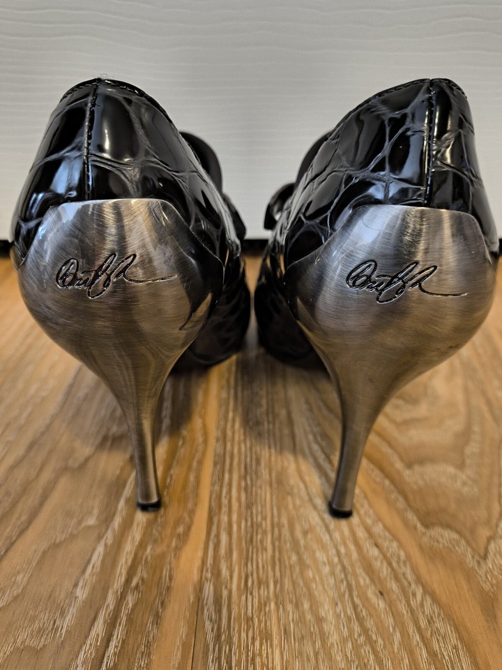 Donald J Pliner Wm Chad Shoes Heels Leather Brown Snake Size 8.5 M ...