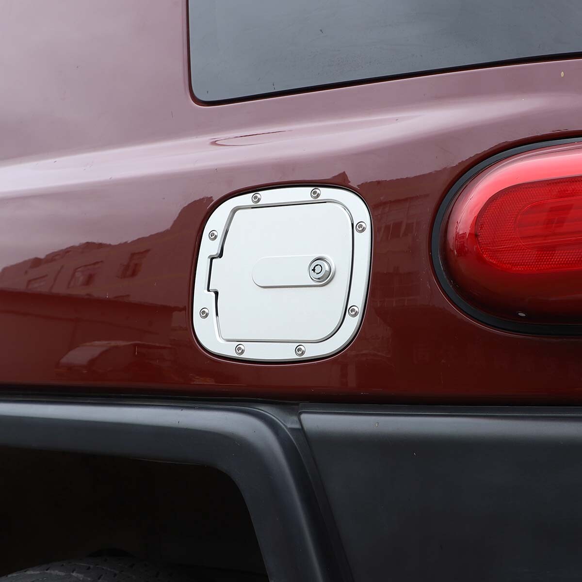 Silver Locking Fuel Door Gas Tank Cap Cover Aluminum For Toyota FJ ...