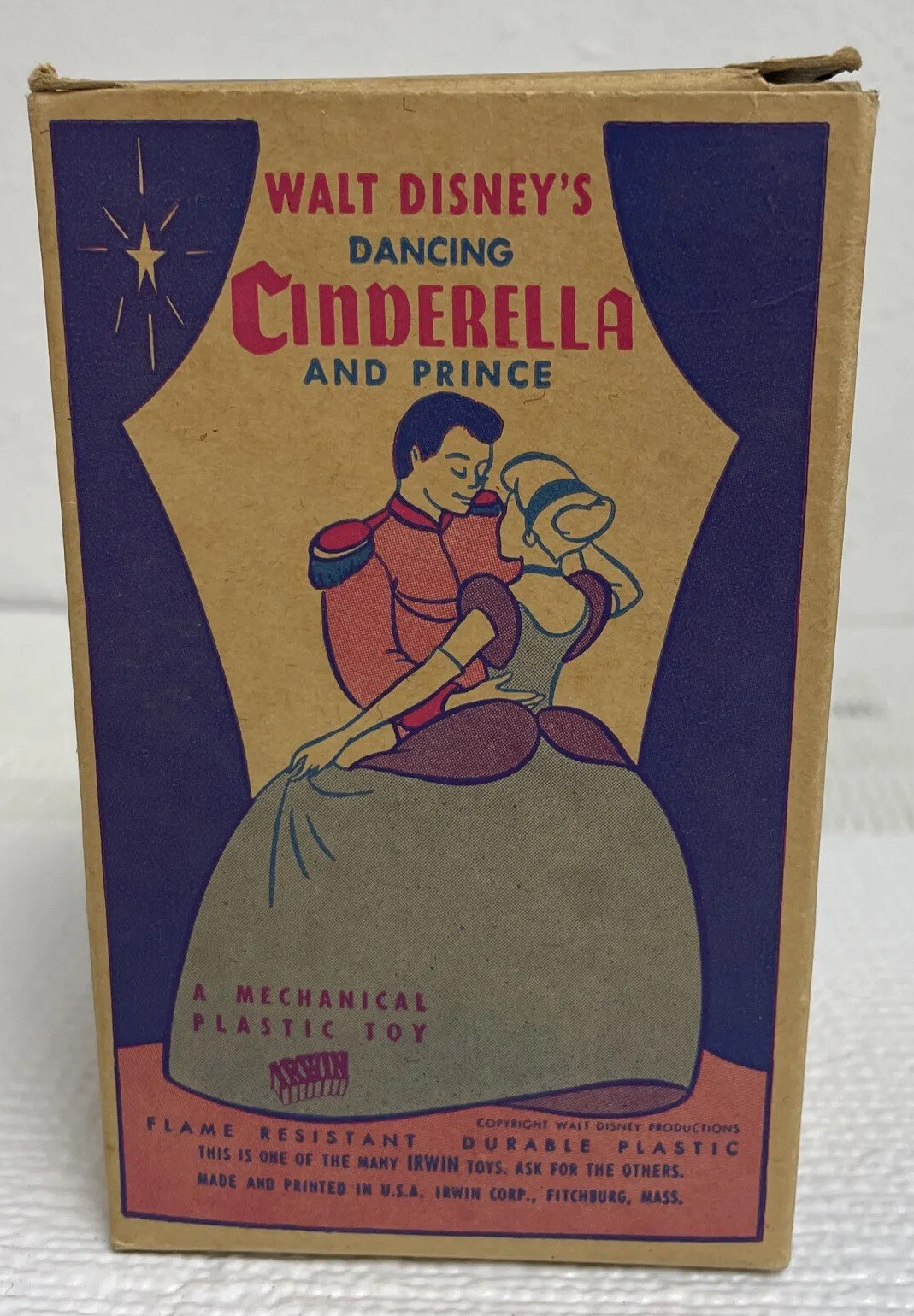 1950's Irwin Toys Walt Disney's Dancing Cinderella & Prince Wind Up Toy ...