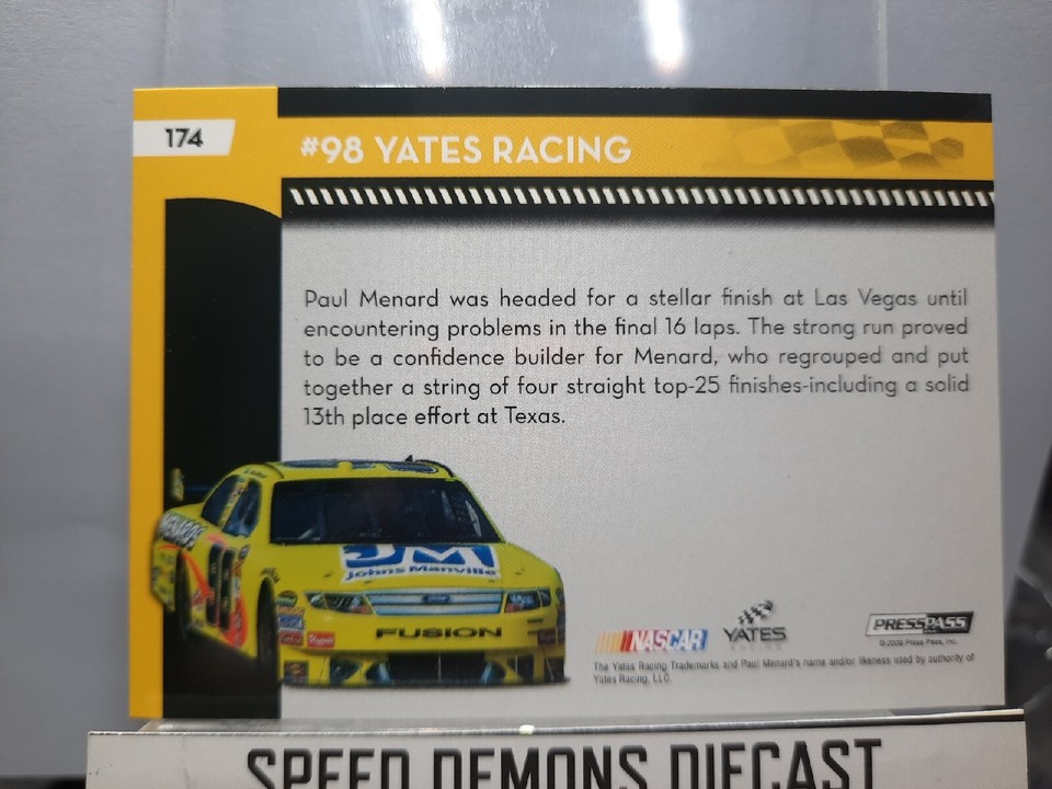 2008 Press Pass Nascar Paul Menard Trading Card #174 | eBay