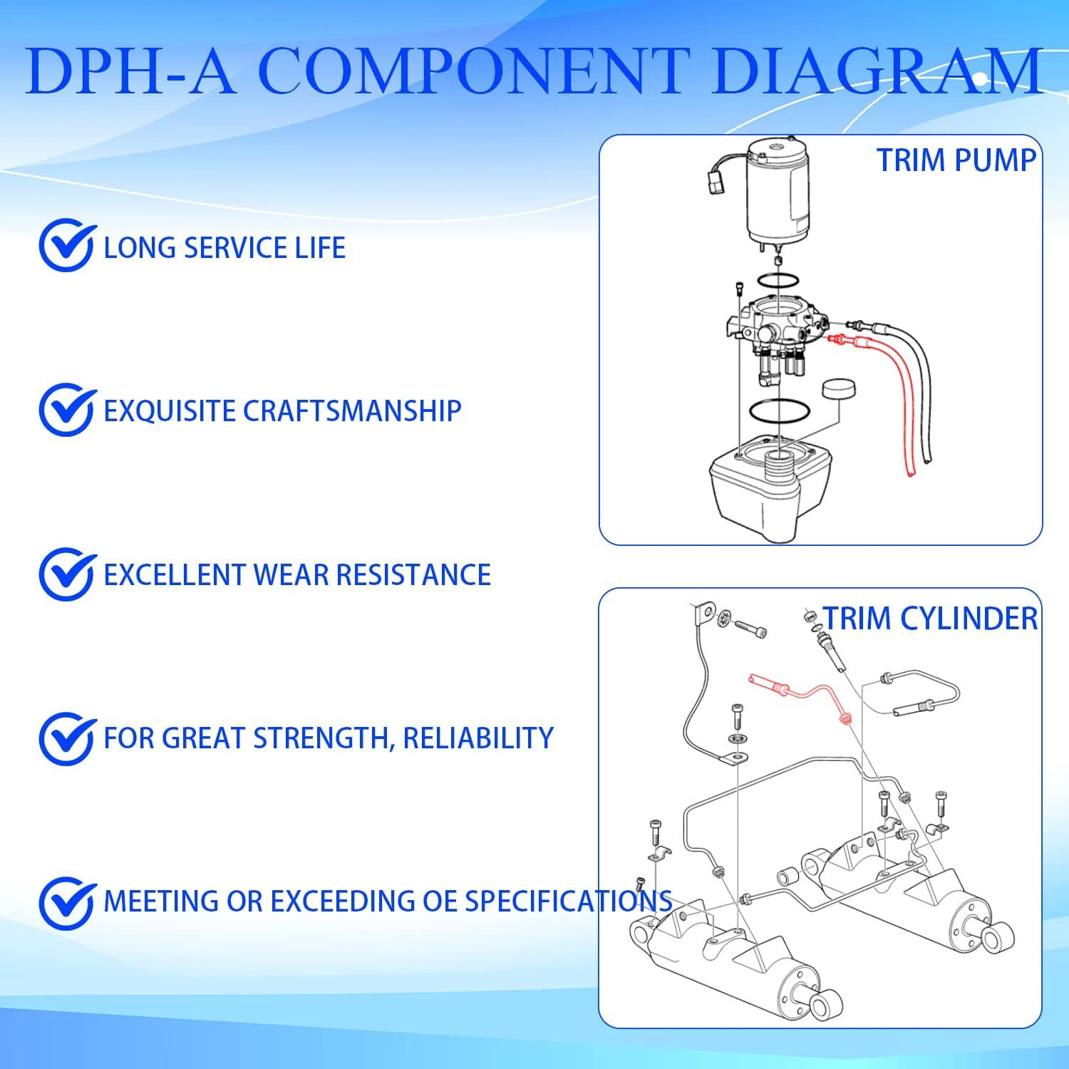 Hydraulic Hose Power Trim Kit for Volvo Penta DPH DPR Replaces 21721550 ...