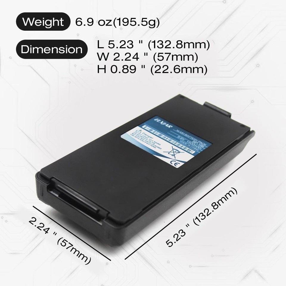 (2-Pack) 9.6V BP-196 Ni-MH Battery Replacement for ICOM IC-A4/A4C/A4E ...