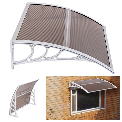 40 Inch*38 Inch Window Door Awning Canopy Polycarbonate Brown with ...