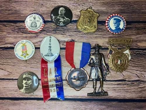 Original Civil War GAR Veteran Pinback Badge Lot Ribbon Pins WW1 ...