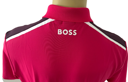 BOSS Hugo Boss Mens Pink Short Sleeve Polo Regular Fit Stretch Size XL ...