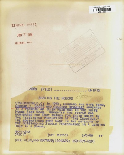 1964 Press Photo Actors George C. Scott and Colleen Dewhurst in ...