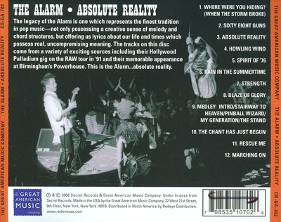 THE ALARM - ABSOLUTE REALITY NEW CD 708535107026| eBay