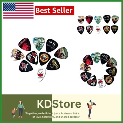 10 Medium Guitar Picks Pack | Celluloid Metal Band Style | 0.71mm ...