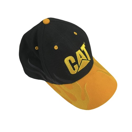 Wagner Cat Adjustable Embroidered Black And Gold Flames Baseball Hat ...