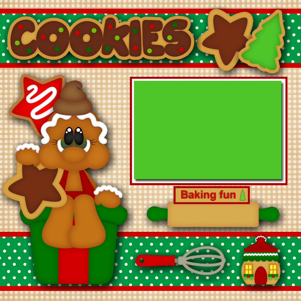 GINGERBREAD COOKIES CHRISTMAS Premade Scrapbook Pages paper printed ...