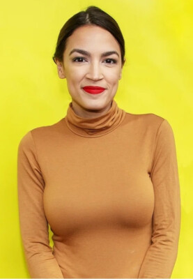 ALEXANDRIA OCASIO-CORTEZ (AOC) IN ORANGE SHIRT FRIDGE MAGNET 5" X 3.5 ...