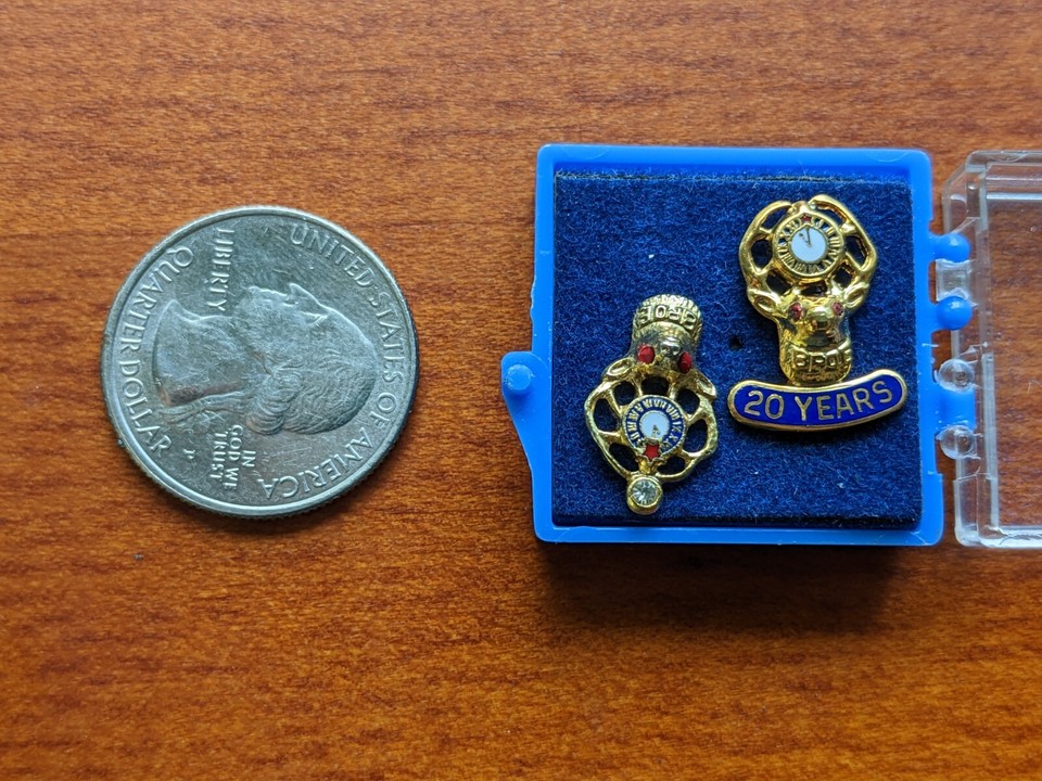 3 Vintage 1970's BPOE Elks PINS Silver Tone Brooch Red Stone Eyes 20 ...