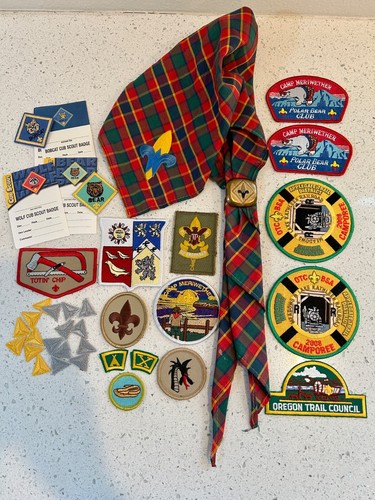 BSA Boy Scouts of America Patch + Boy Scout Handkerchief Scarf & Slide ...
