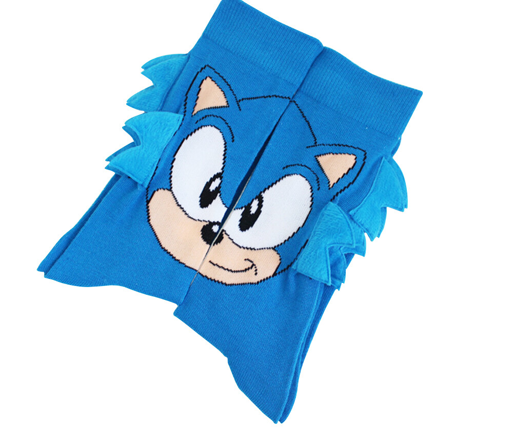 SONIC THE HEDGEHOG Sega BLUE Crew Socks w/ Quills | eBay