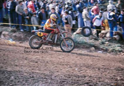 Maico MX500 factory racer Carlos Tertre 1981 Spanish racing photograph ...