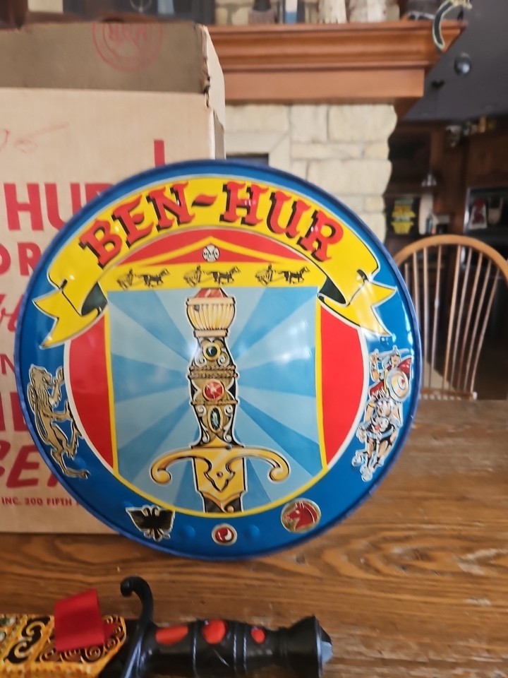 1959 Louis Marx Ben-Hur Sword Scabbard & Shield Set MINT in Original ...