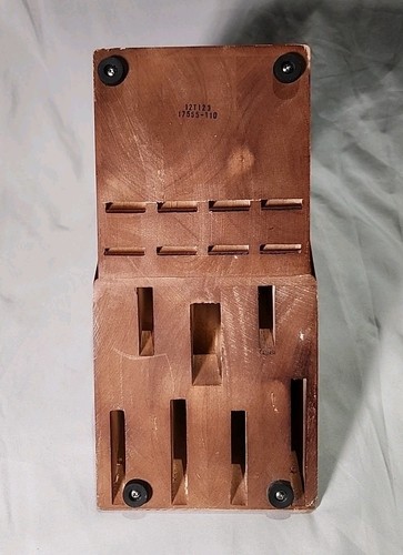 Henckels Stainless Steel Dark Wood Self Sharpening 15 Slot Knife Block ...