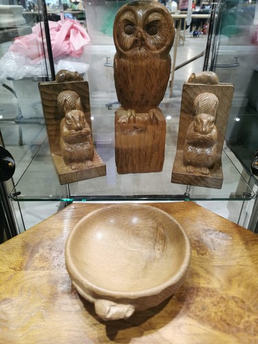 Robert Thompson Mouseman Oak Nut Bowl | eBay UK