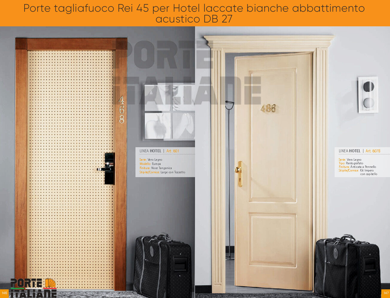 Porte tagliafuoco Rei 45 per Hotel laccate bianche abbattimento ...