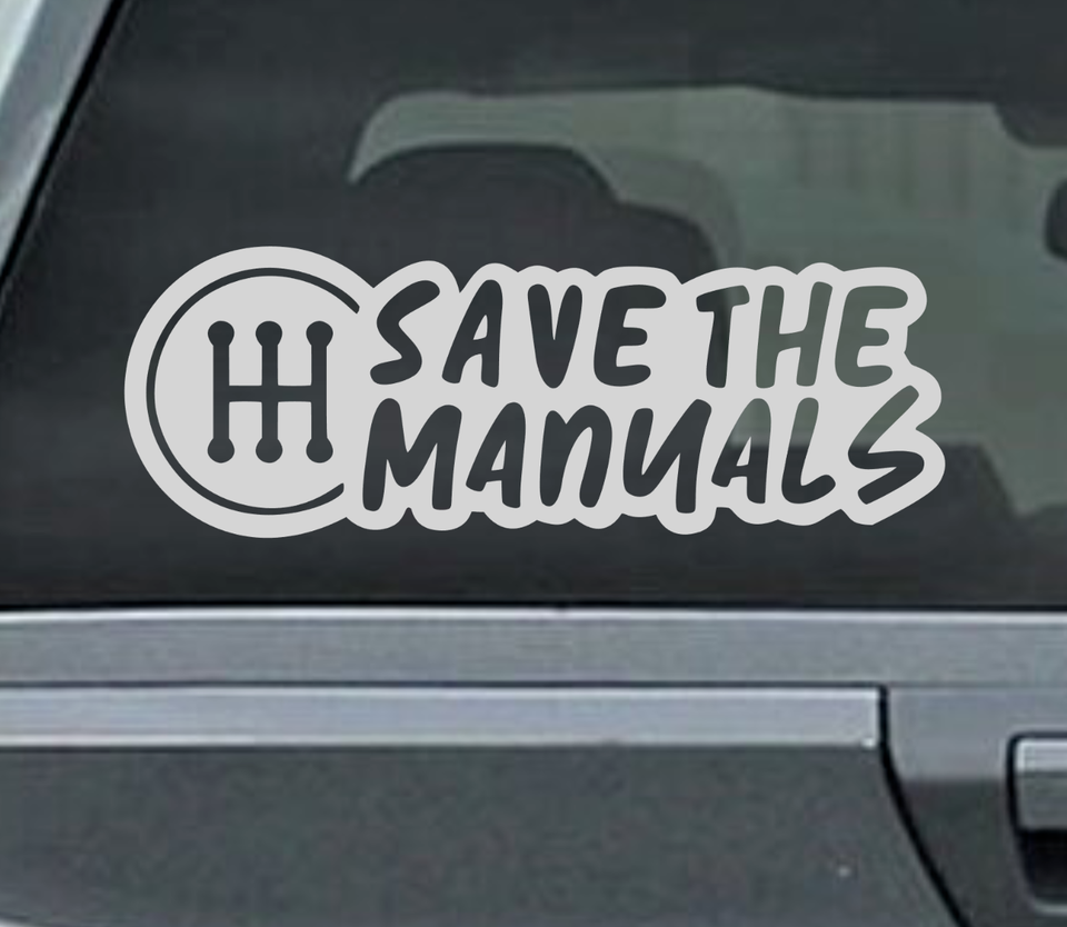Save The Manuals Decal Sticker Car Tumbler Stick Shift Window Wall 22 ...