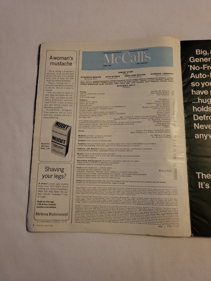 1966 April, McCall's Magazine, Indira Gandhi, (BM164) | eBay