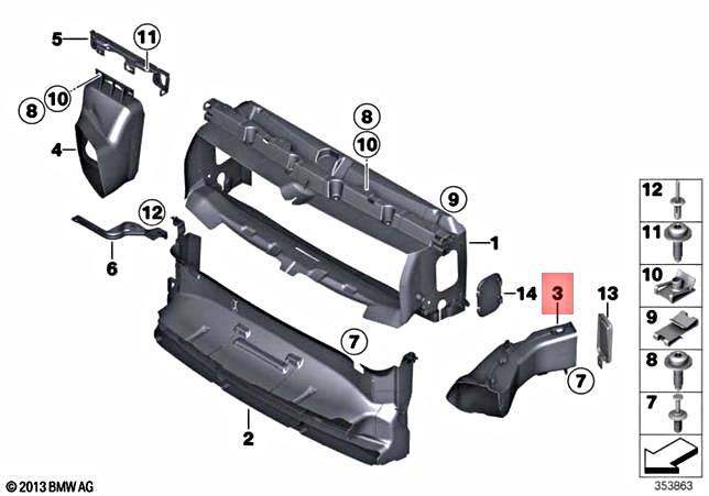 Genuine Air Duct Brake Right BMW F22 F23 MOS 218d 218i 220d 220dX ...