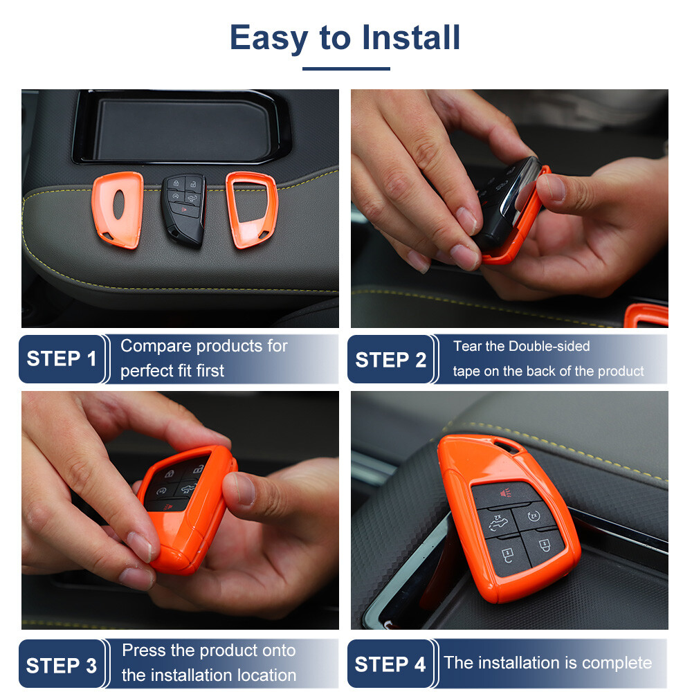 Orange Key Fob Case Cover Protection Skin Trim For Chevy Silverado ...