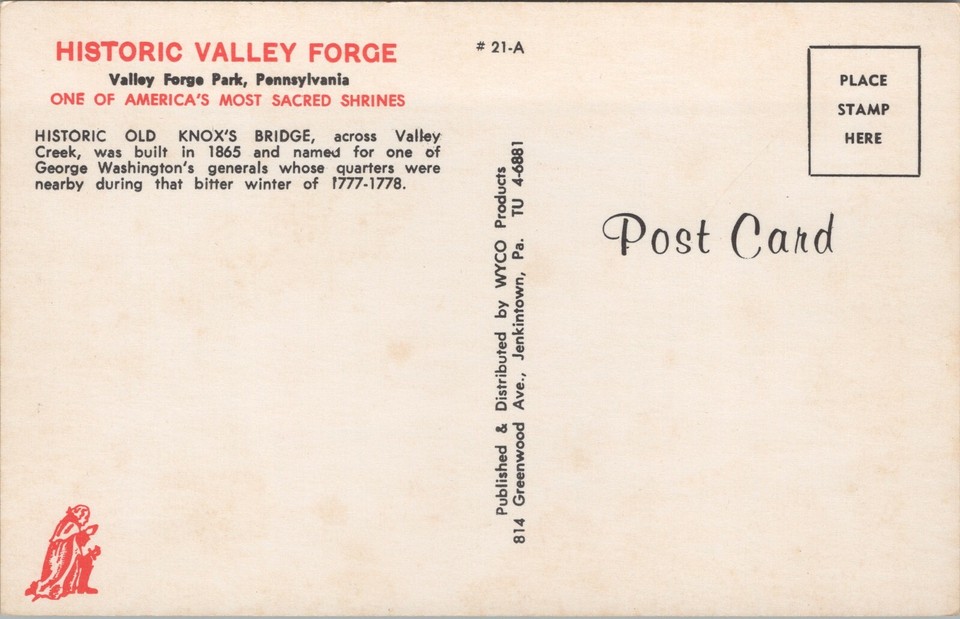 Knox Bridge Valley Forge Pennsylvania Covered Bridge Vintage Postcard ...