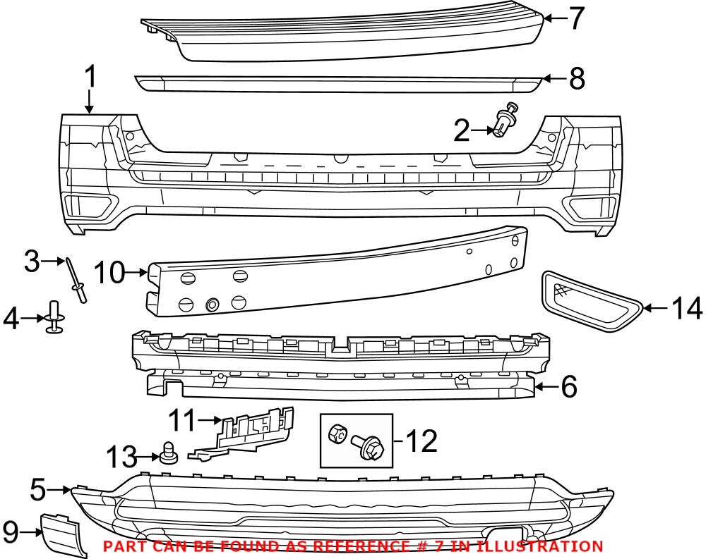 Genuine Mopar Rear Bumper Pad 68091514AA | eBay