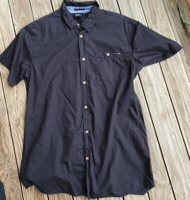 Rusty Men's Black Casual Short Sleeve Button Up Shirt Size Medium ...