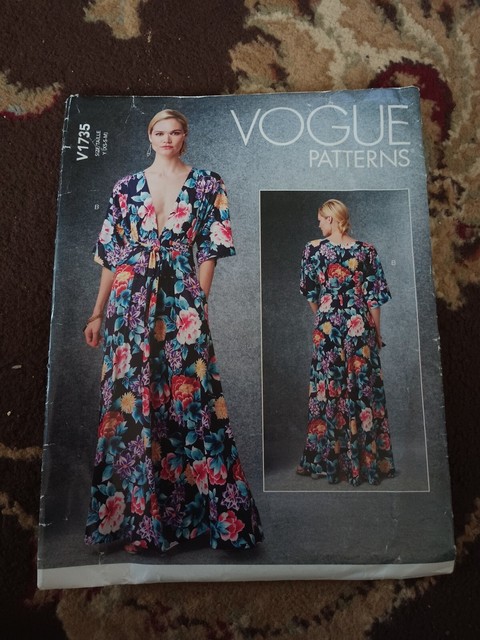 Vogue V1735 16-26 Sewing Pattern Ladies Lounging Dress Kimono Tie Front ...