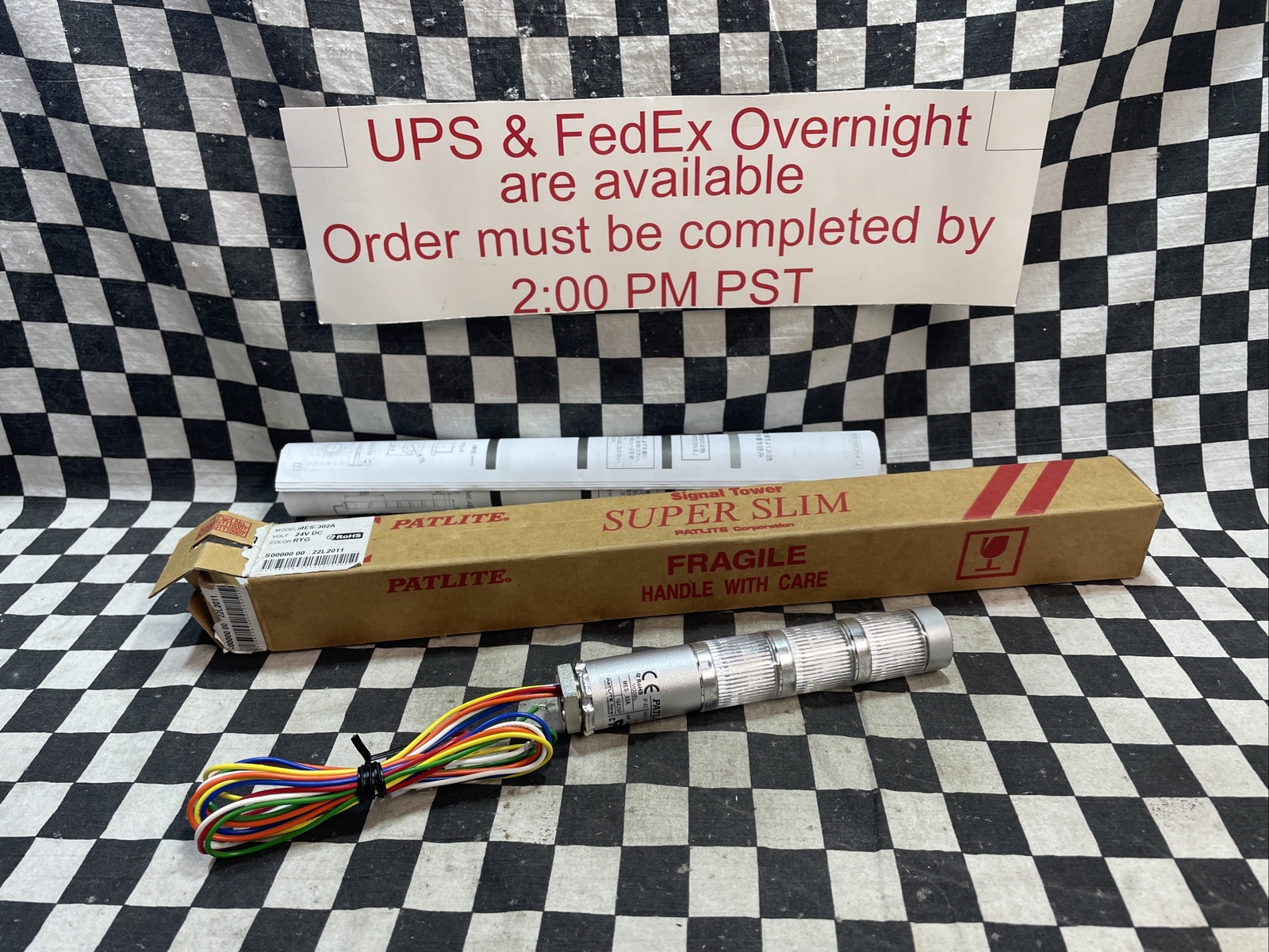 PATLITE MES-302A-RYG, MES302ARYG, Signal Tower 24V DC, SHIPSAMEDAY ...