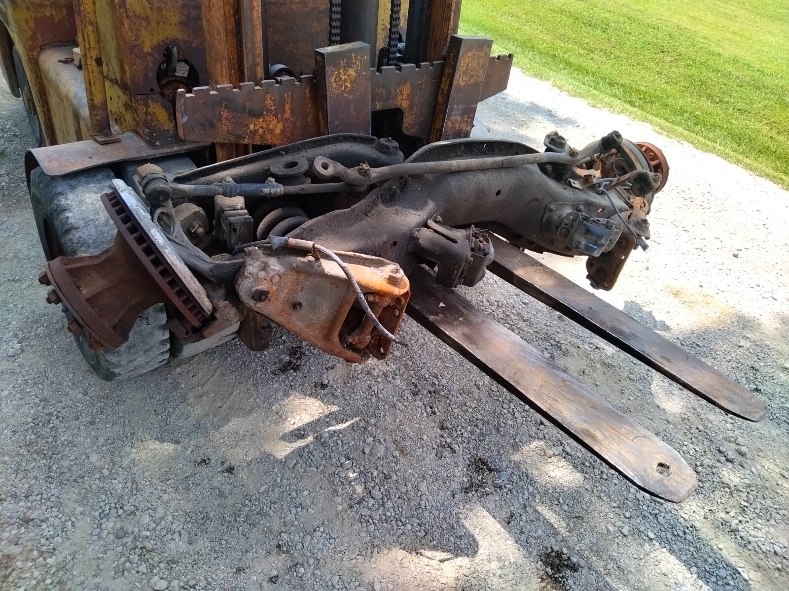 G30 Chevy 1 ton van bus front axle assembly, suspension, engine cradle ...