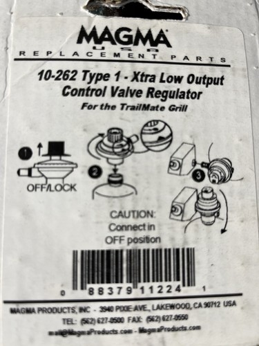 Magma Control Valve Regulator - Type 1 - Low Output f/ Gas Grills | eBay
