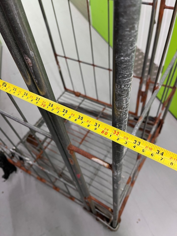 Heavy Duty 3-Sided Roll Cage with Wheels Warehouse Trolley Stillage ...