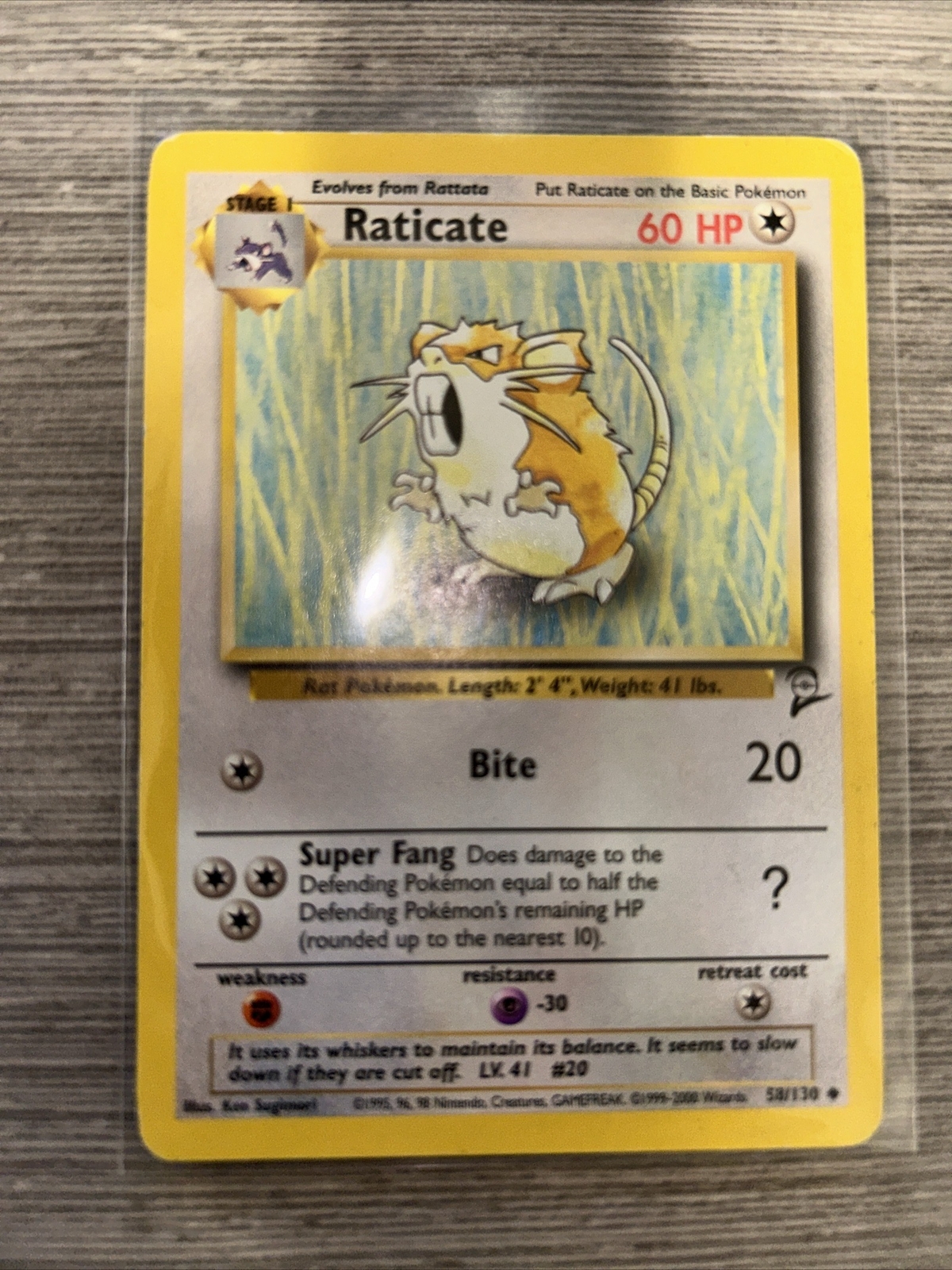 Pokémon TCG Raticate Base Set 2 58/130 Regular Unlimited Uncommon LP To ...