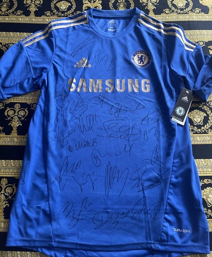 2012-13 Chelsea Team Signed Blue Jersey Samsung Lampard Hazard Torres ...
