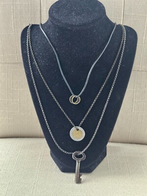 Nordstrom Necklace Key Coin Rings Pendant Three Layers Necklace Vintage ...