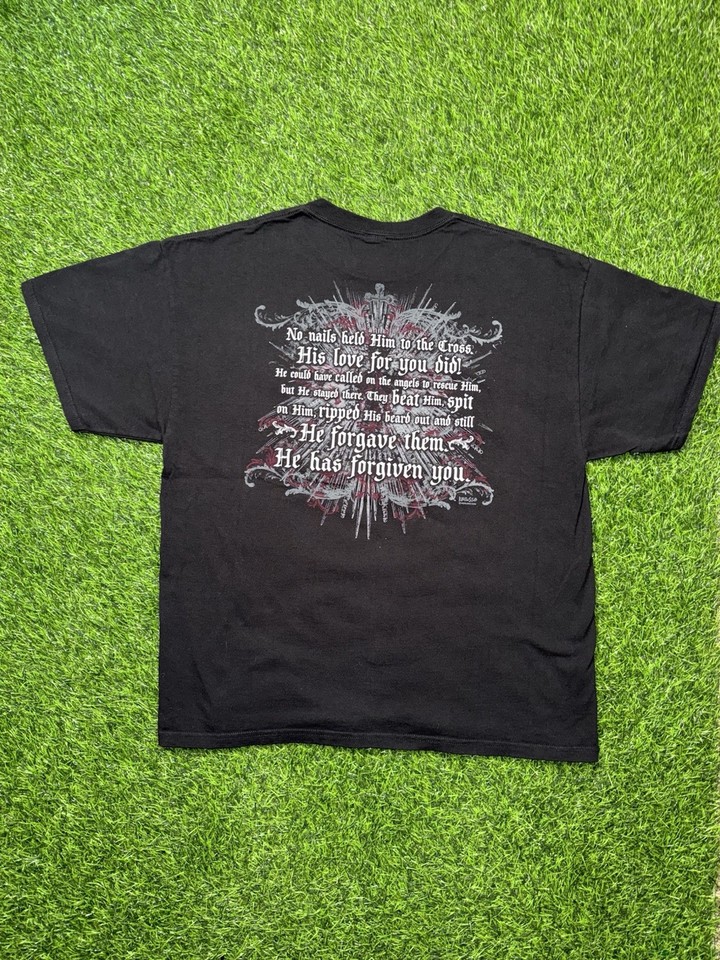 Kerusso Jesus Crucified Cross Y2K Black T-shirt Tagged Men’s XL | eBay