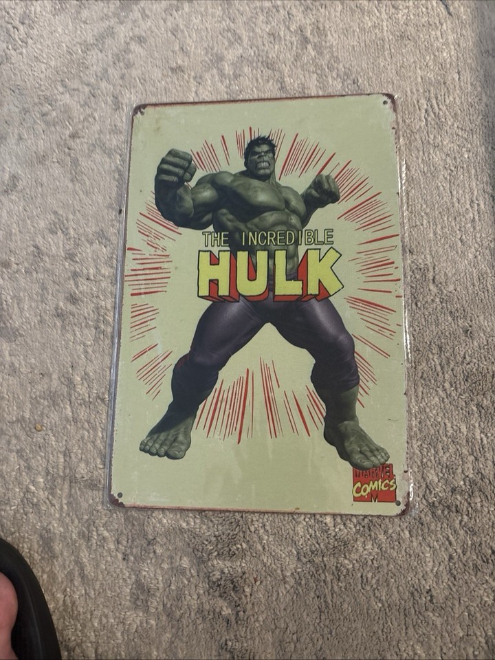 8x12 TIN SIGN Incredible Hulk marvel comics vintage door wall plaque ...