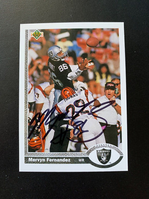 Mervyn Fernandez Signed 1991 Upper Deck #180 Card Oakland Raiders ...