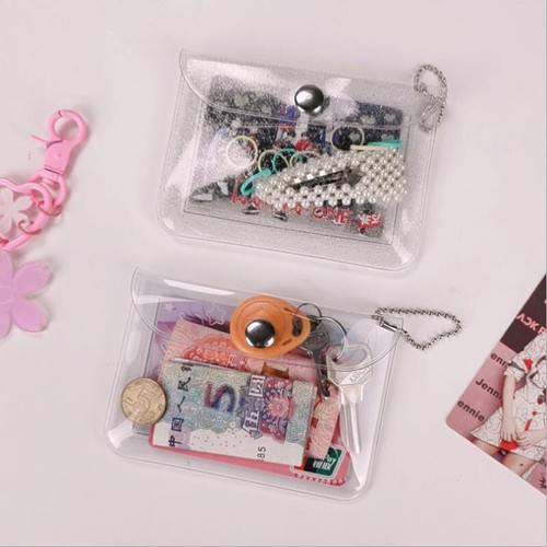 Glitter Transparent Waterproof PVC Card Holder Mini Wallet Girls Coin ...