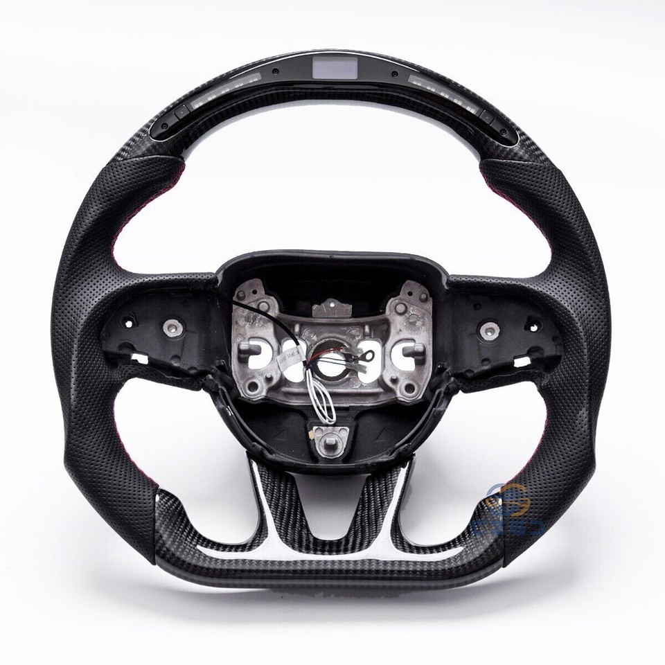LED Carbon Fiber Steering Wheel For Dodge Charger Durango SRT Hellcat ...