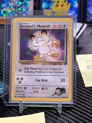 Pokémon TCG Giovanni's Meowth Gym Challenge 74 Regular Unlimited Common ...