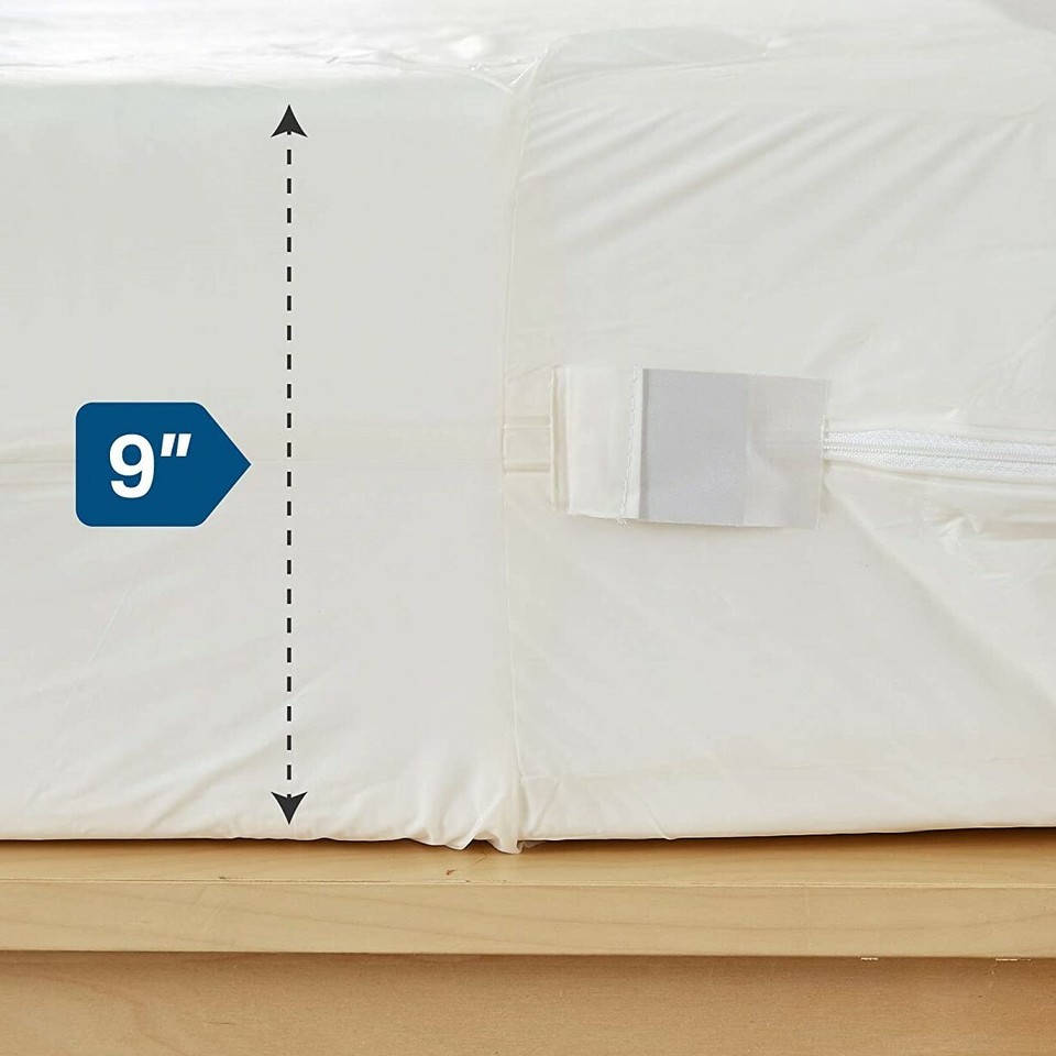 Bed Bug HYPOALLERGENIC Waterproof Zippered Vinyl Mattress Cover ...