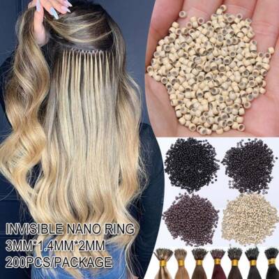 Invisible 200-1000PCS Loop Silicone Line Nano Rings/Beads FOR Hair ...