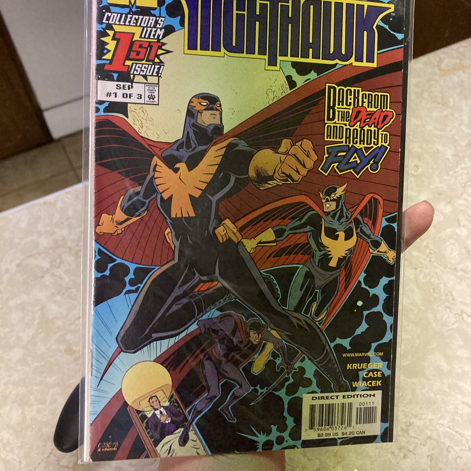 NIGHTHAWK 1 Richard Case Cover Jim Krueger Story MARVEL COMICS 1998 C ...