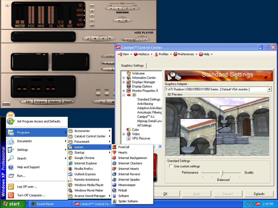 Windows 98/XP Retro Gaming PC -ATI x600, 128GB SSD, 1GB Ram, Sempron ...