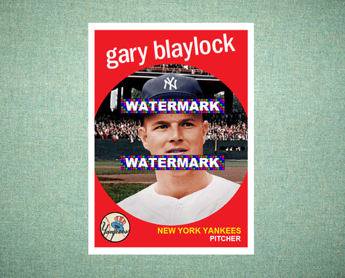 Gary Blaylock New York Yankees 1959 Style Custom Baseball Art Card | eBay
