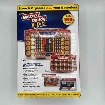 NEW 180 Battery Daddy Deluxe Storage System Caddy Organizer Case and ...